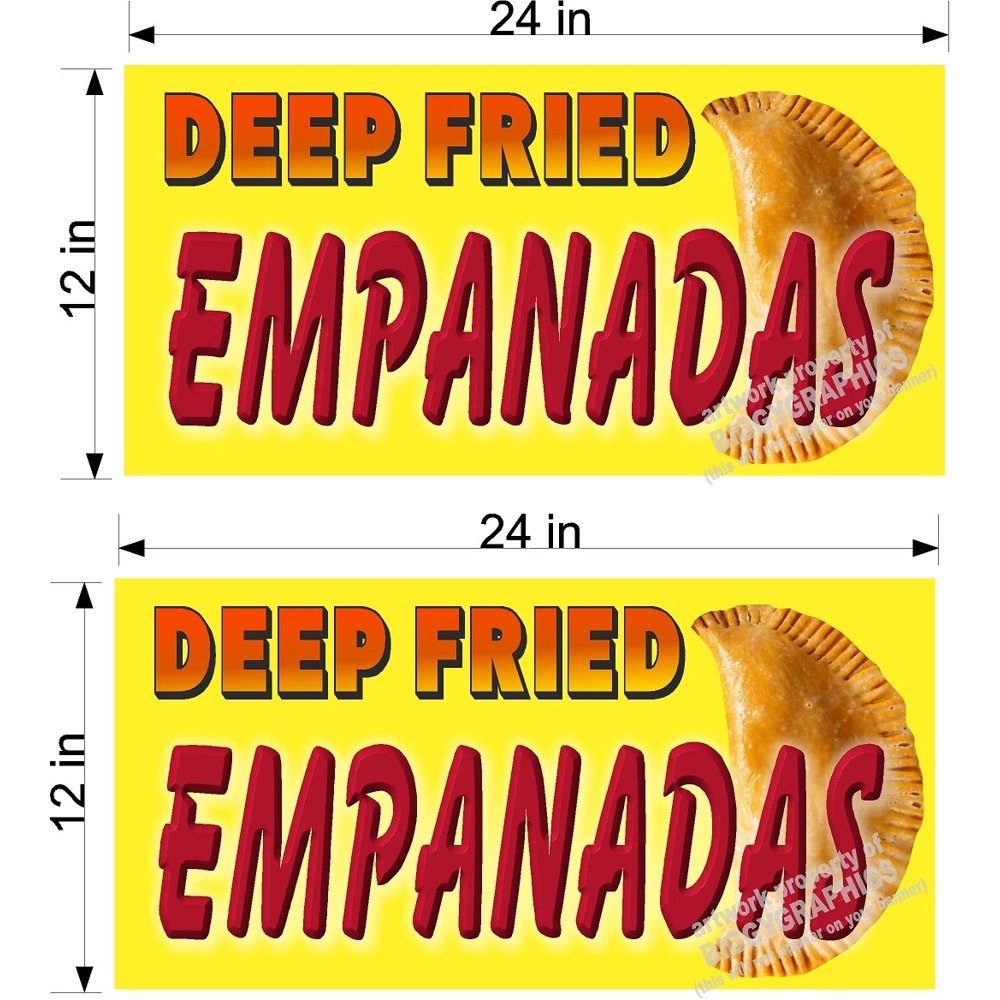 PAIR OF 12" X 24" DEEP FRIED EMPANADA EMPANADAS VINYL BANNERS - Walmart ...