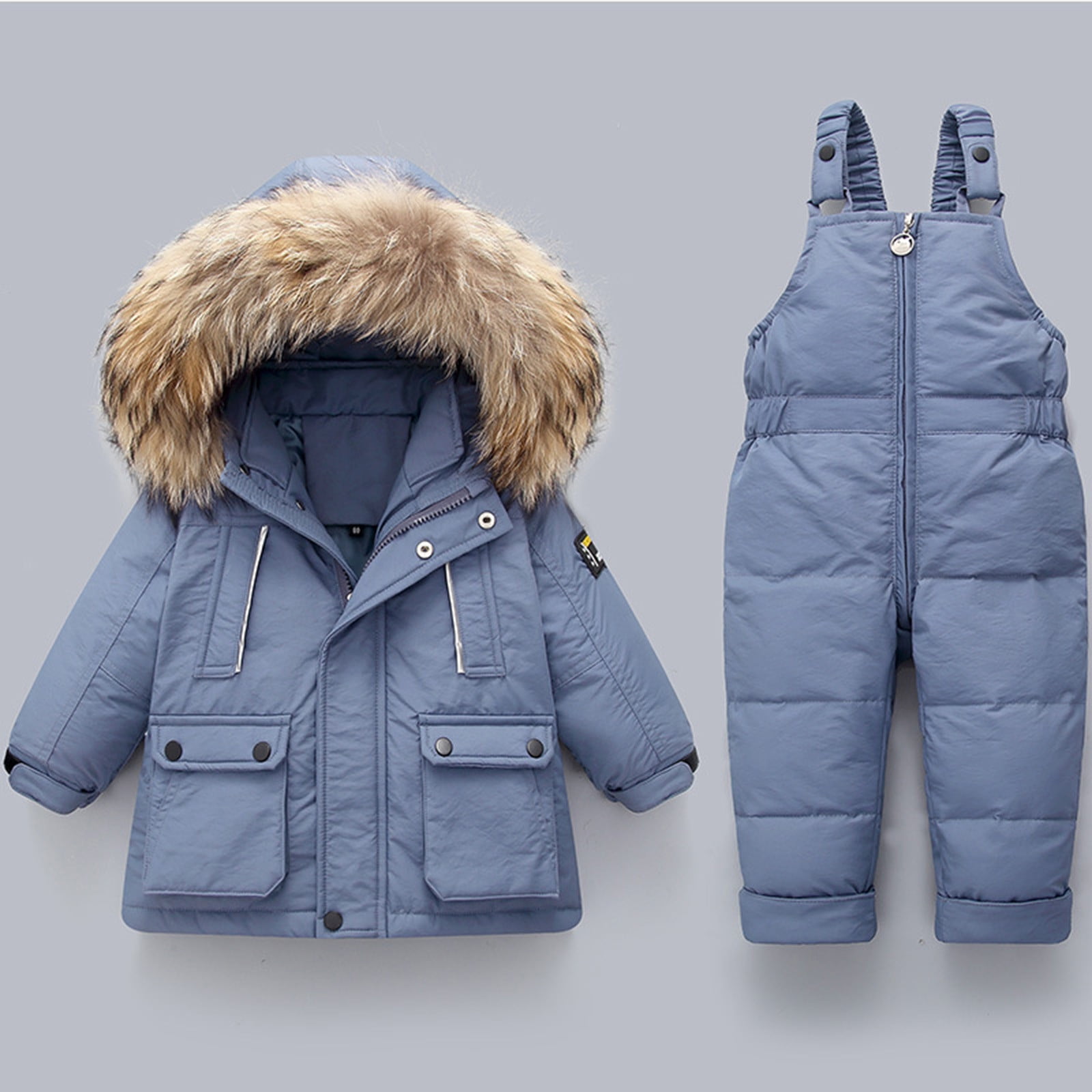 【超特価sale開催】 Baby Boy Girl 2Pcs Skisuit Snowsuit 1-6T Toddler Ski Jacket Bib Overalls Kids Winter ...