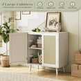 CF Buffet Cabinet with Storage, Storage Cabinet with PE Rattan Decor ...