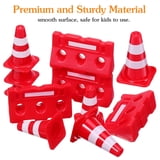 FENYUN 24pcs Mini Traffic Cones Fences Traffic Road Signs Playset ...