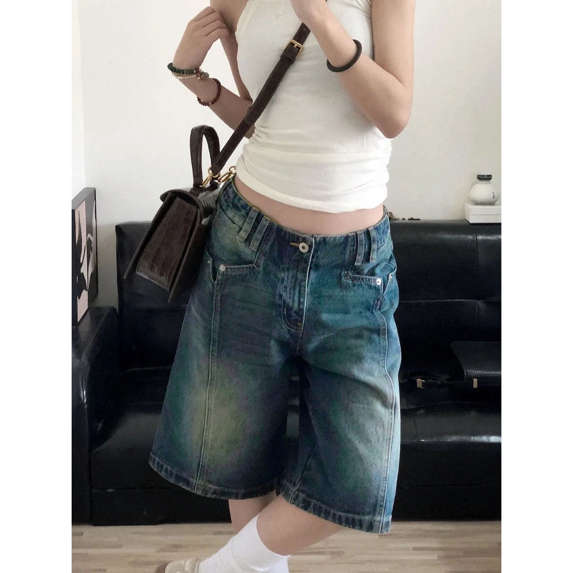 Click here for Yyfashion Denim Shorts Baggy High Waist Streetwear... prices