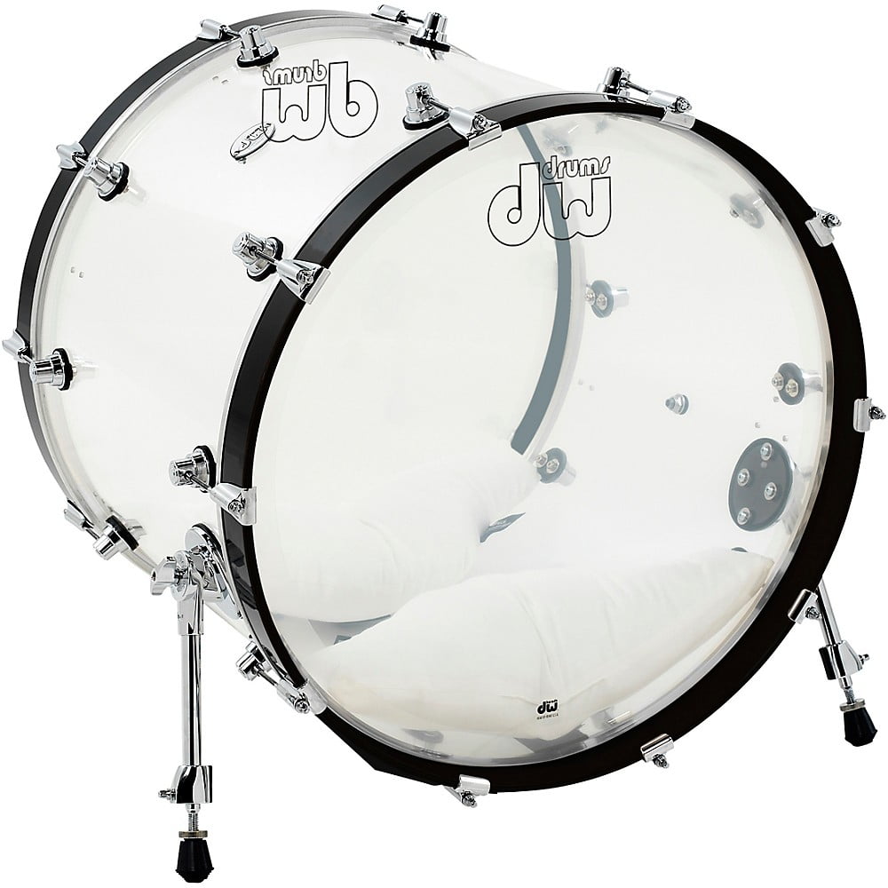 Dw Design Series Acrylic Bass Drum With Chrome Hardware 22 X 18 In Clear