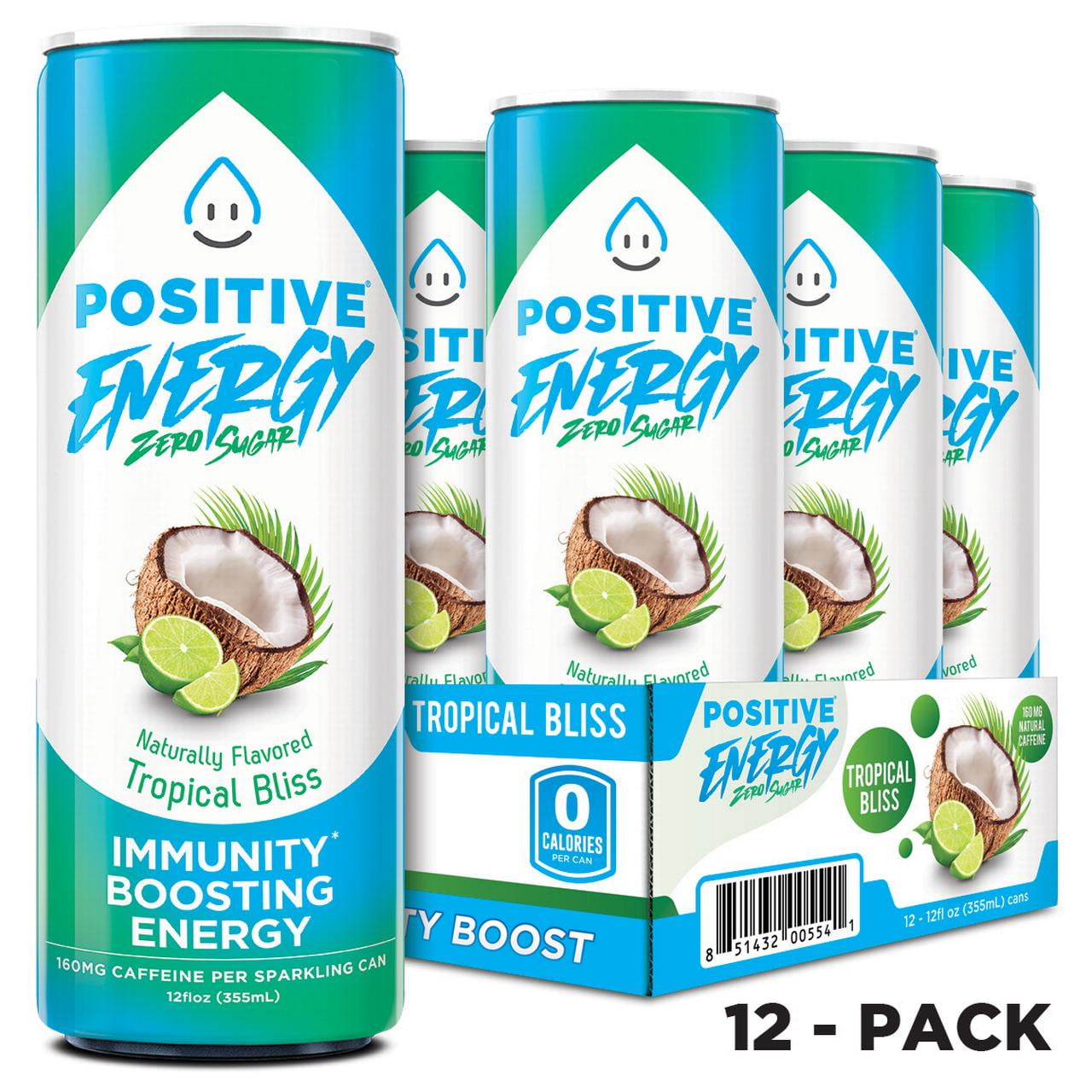 Positive Energy Zero Sugar Energy Drink - Zero Calorie Energy, Vitamins ...
