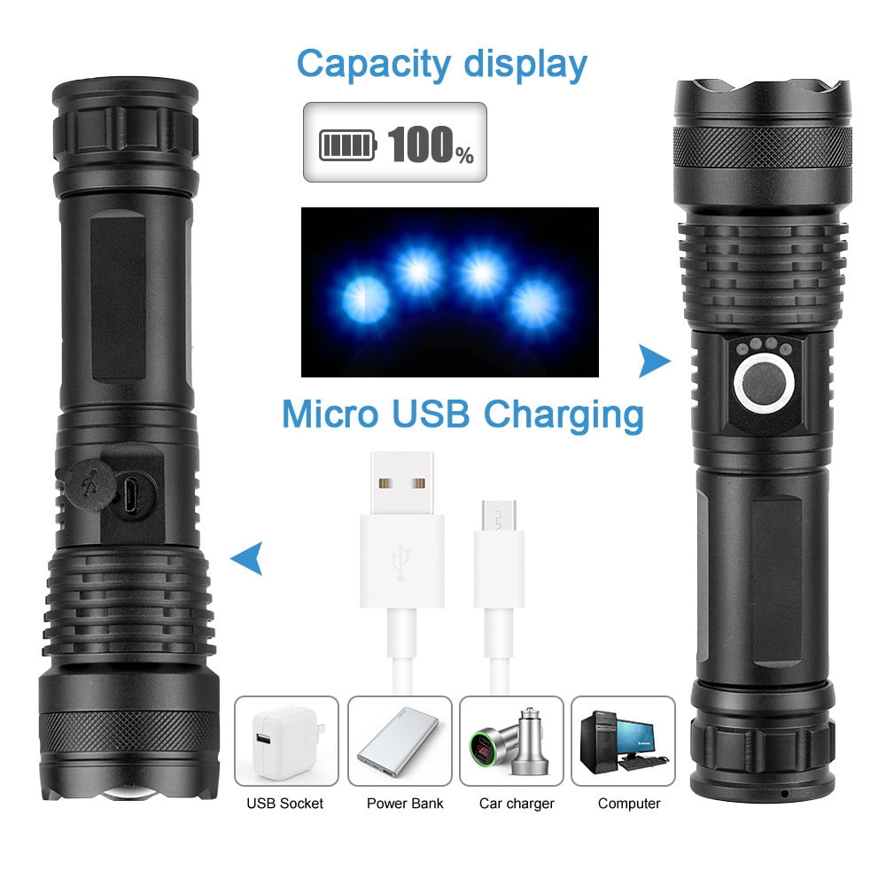 Rechargeable LED Flashlights High Lumens, 20000 Lumens Super Bright ...