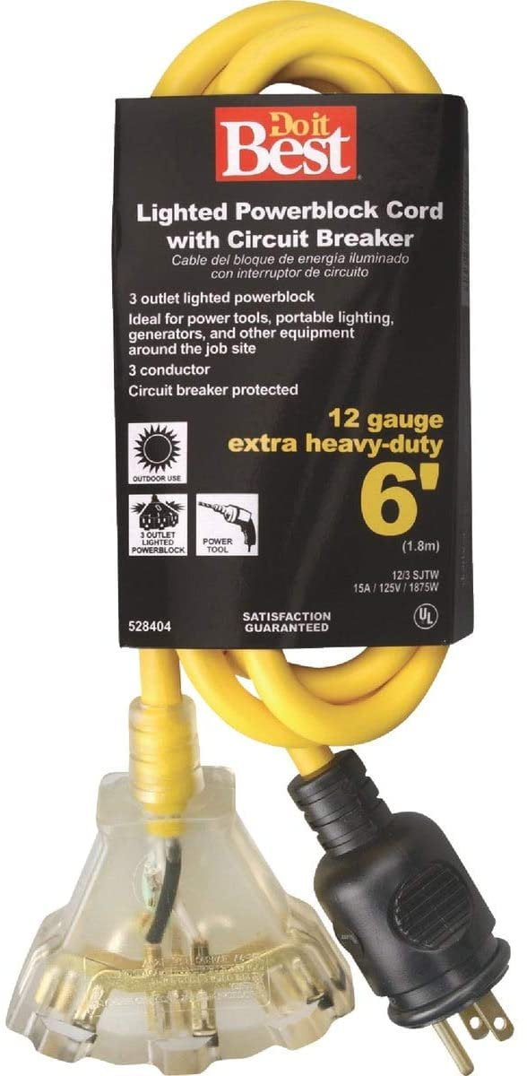 Woods Import 553316 Circuit Breaker Protected Extension Cord - Walmart.com