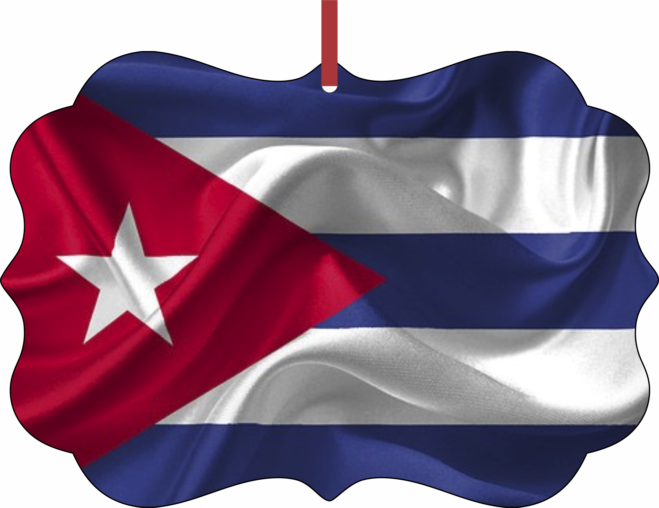 Cuba Flag Aluminum SemiGloss Quality Aluminum Benelux Shaped Hanging ...