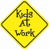 5in x 5in Kids At Work Magnet Vinyl Caution Sign School Teacher Signs ...