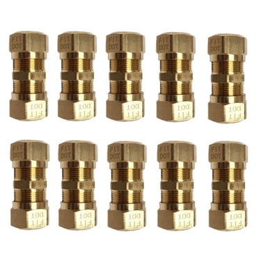 FITOK 1/4" Tube OD Union Tee Zinc Plated Carbon Steel Compression Tube ...