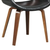 Wood and Black Faux Leather Mid-Century 18-Inch Dining Chair - Walmart.com