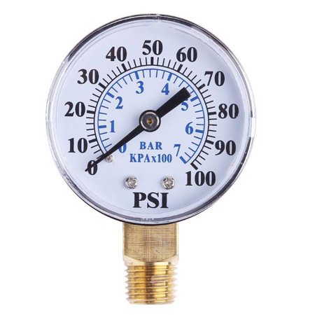 fashionhome 0-100psi 0-7bar 1/4inch NPT Face Side Mount Pressure Gauge ...