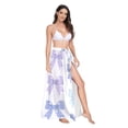 Bows in Blue and Purple Women's Swimwear Cover Ups Strappy Beach Dress ...