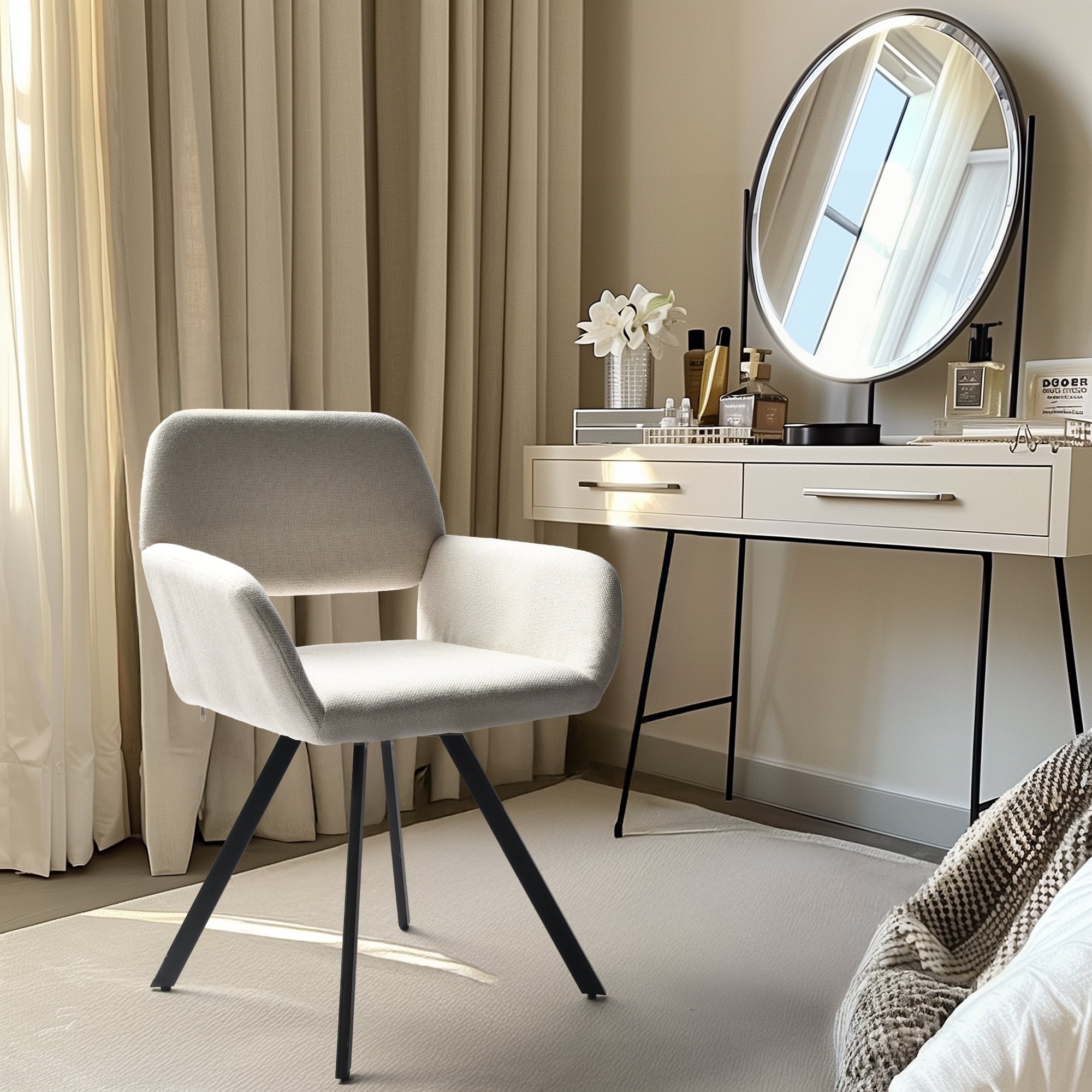 Click here for Homy Casa Set Of 2 Swivel Vanity Chairs - Makeup S... prices