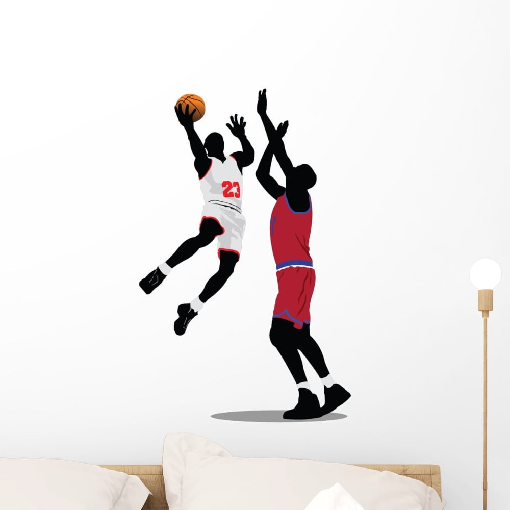 Block Dunk Basketball Wall Decal Sticker, Wallmonkeys Peel & Stick ...
