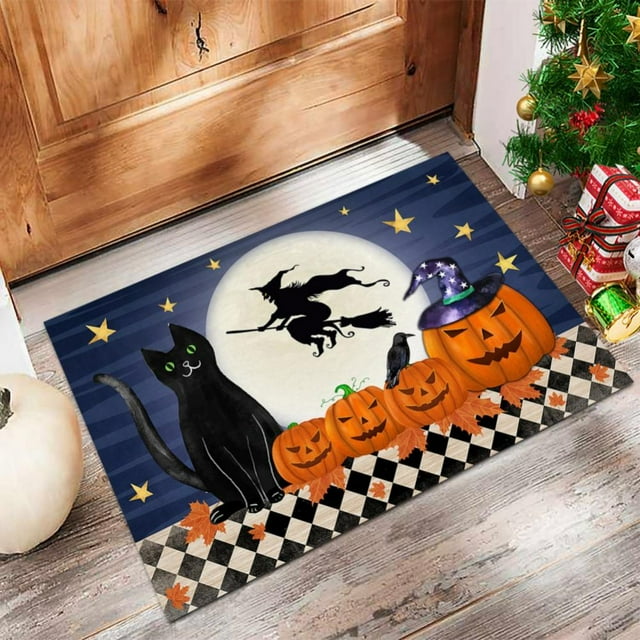 Halloween Door Mat Halloween Welcome Mat Boo Doormat Halloween Pumpkin ...