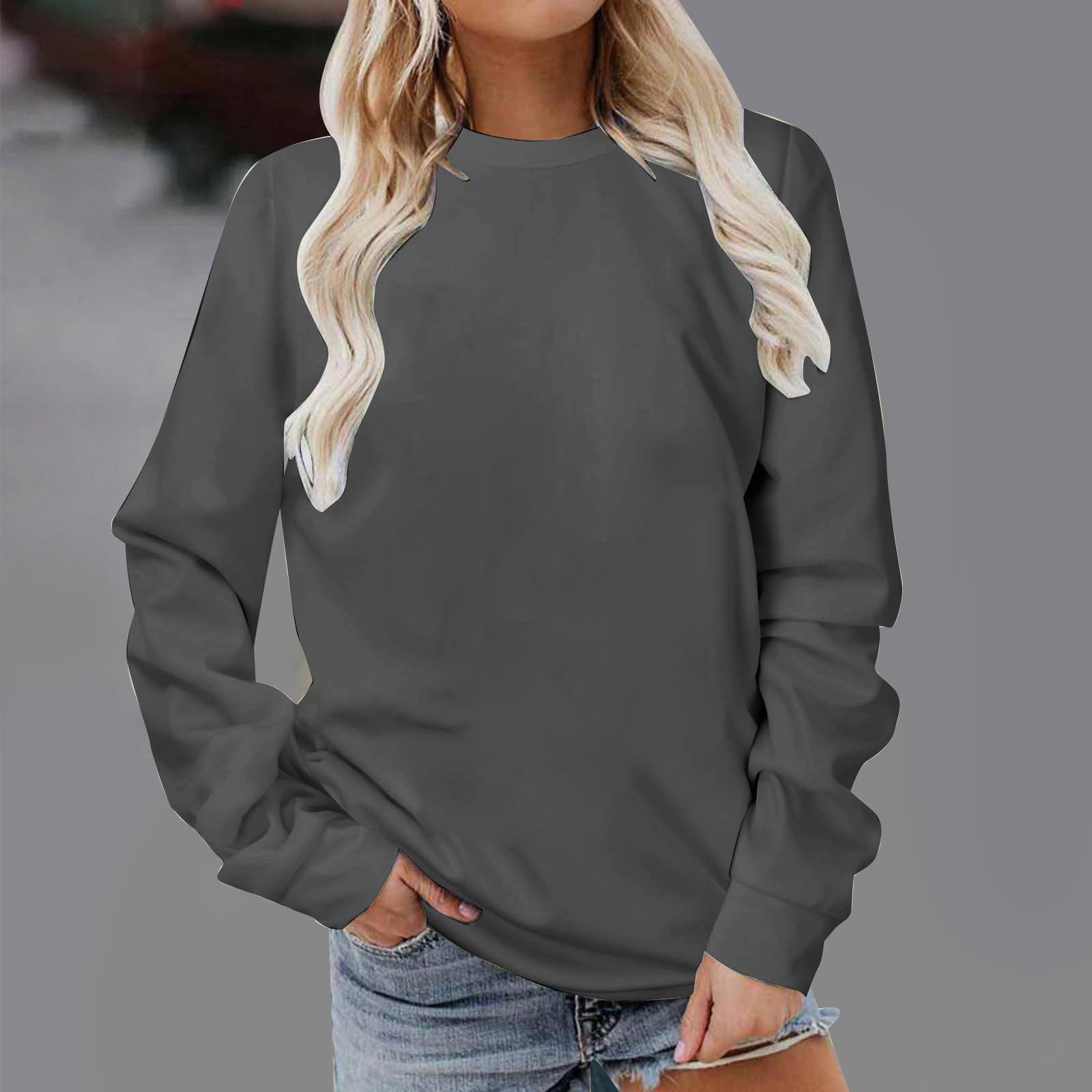 Click here for Huaizzzy Womens Solid Sweatshirt Oversized Sweatsh... prices