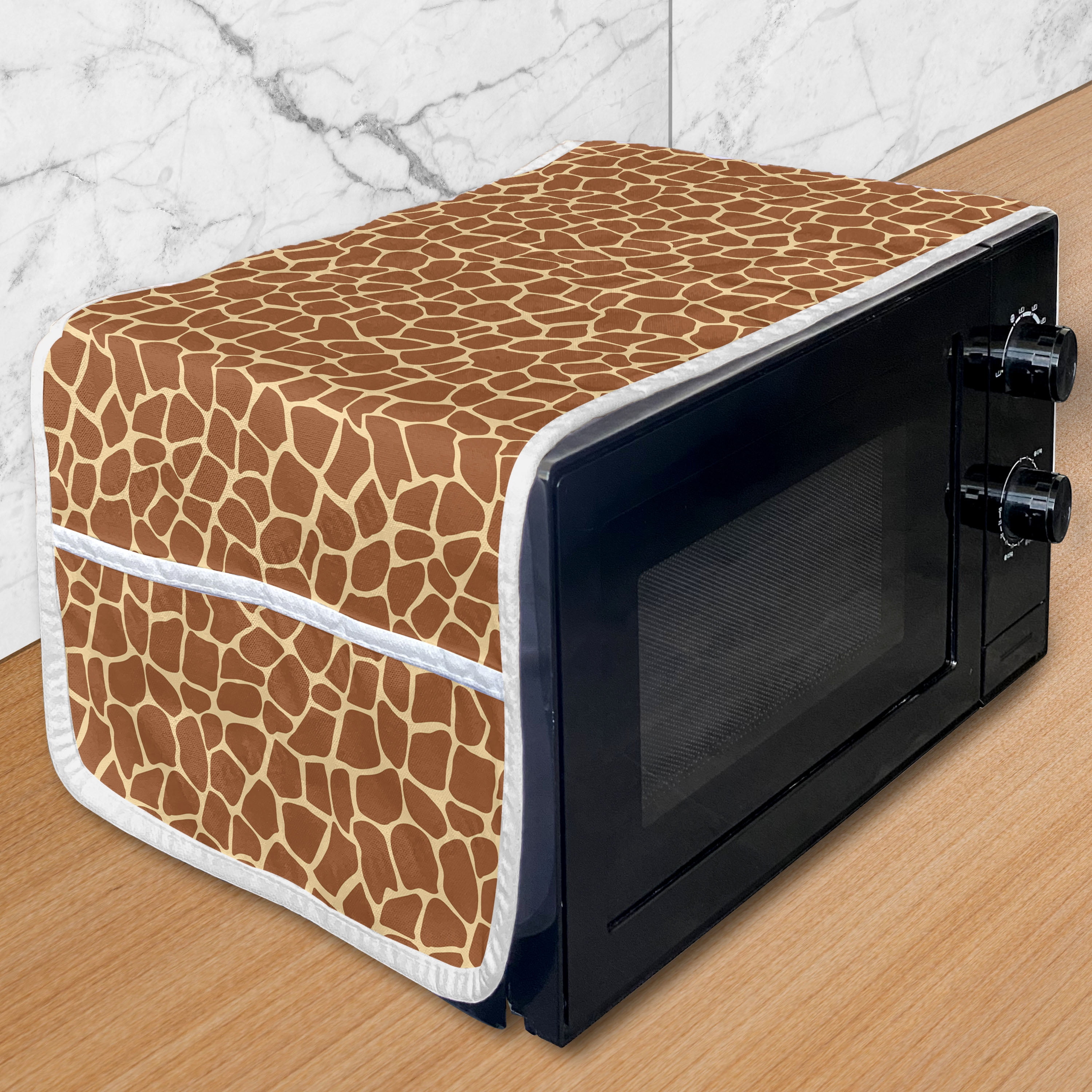 Earth Tones Microwave Oven Cover, Giraffe Skin Background Savannah ...