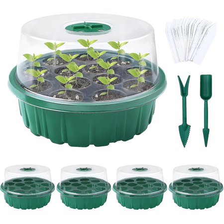 Auspicious-5 Pieces 13 Cells Seedling Tray Mini Greenhouse Vegetable ...