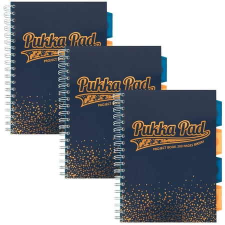 Pukka Pad, 5 Subject Spiral Notebook 3-Pack with Repositionable ...