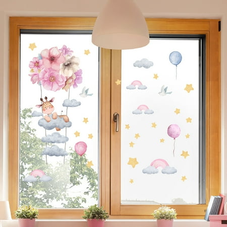 HUACA 2 sets of hand-painted cartoon fawn flower cloud uv electrostatic ...