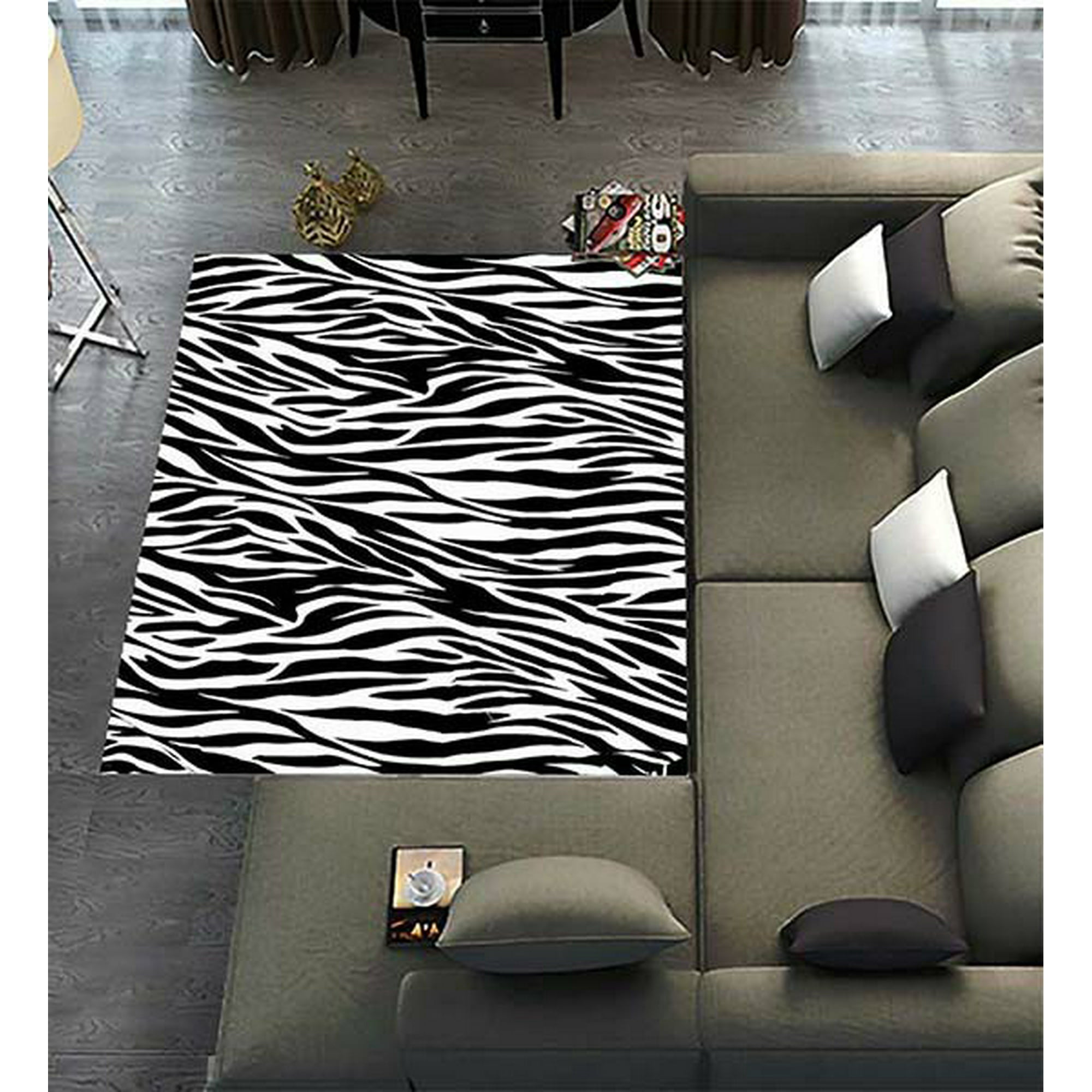 Deyoung Deyou Zebra Print Pattern Area Rugs 6 X 9ft Floor Carpet Mat For Living Dinning Room Bedroom Kitchen Hallway Office Decor 6 X 9ft