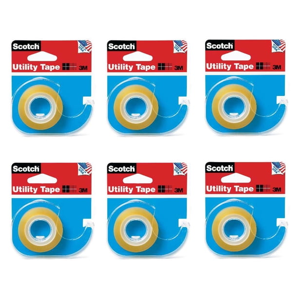 Scotch Utility Tape with Dispenser Roll 1/2 x 700 in Adhesive Clear, 6 ...