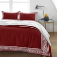 4 Piece Duvet Cover Set Cal king, Greek Abstract Inspired Key Pattern ...