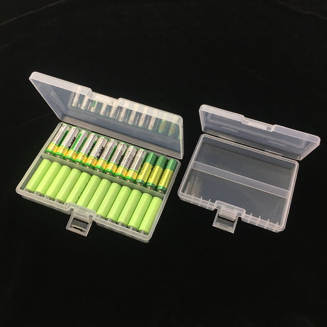 opvise Battery Storage Box Transparent Large Capacity Portable 48Pcs AA ...