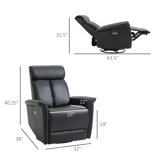 HOMCOM Modern Electronic Power Recliner with 360 Swivel Rotation and ...