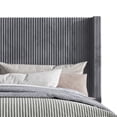 Home Design Chester Full Upholstered Platform Bed Frame with Wingback ...