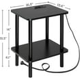 FORAOFUR Small End Table with outlet, 2-Tier Low Side Table with ...