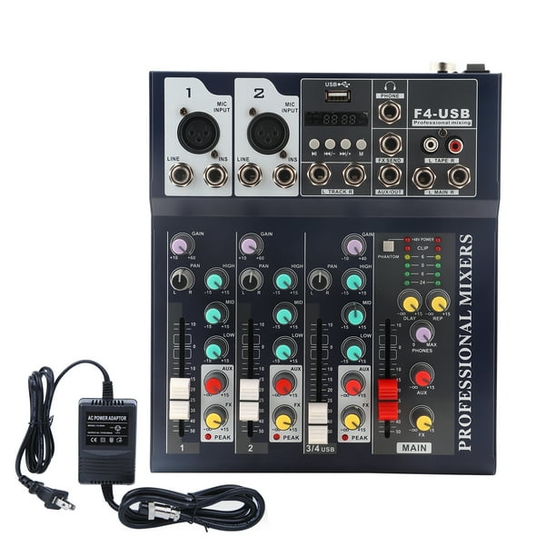 Mixing Console,Professional Sound Mixer 4‑Channel Input Mixer For ...