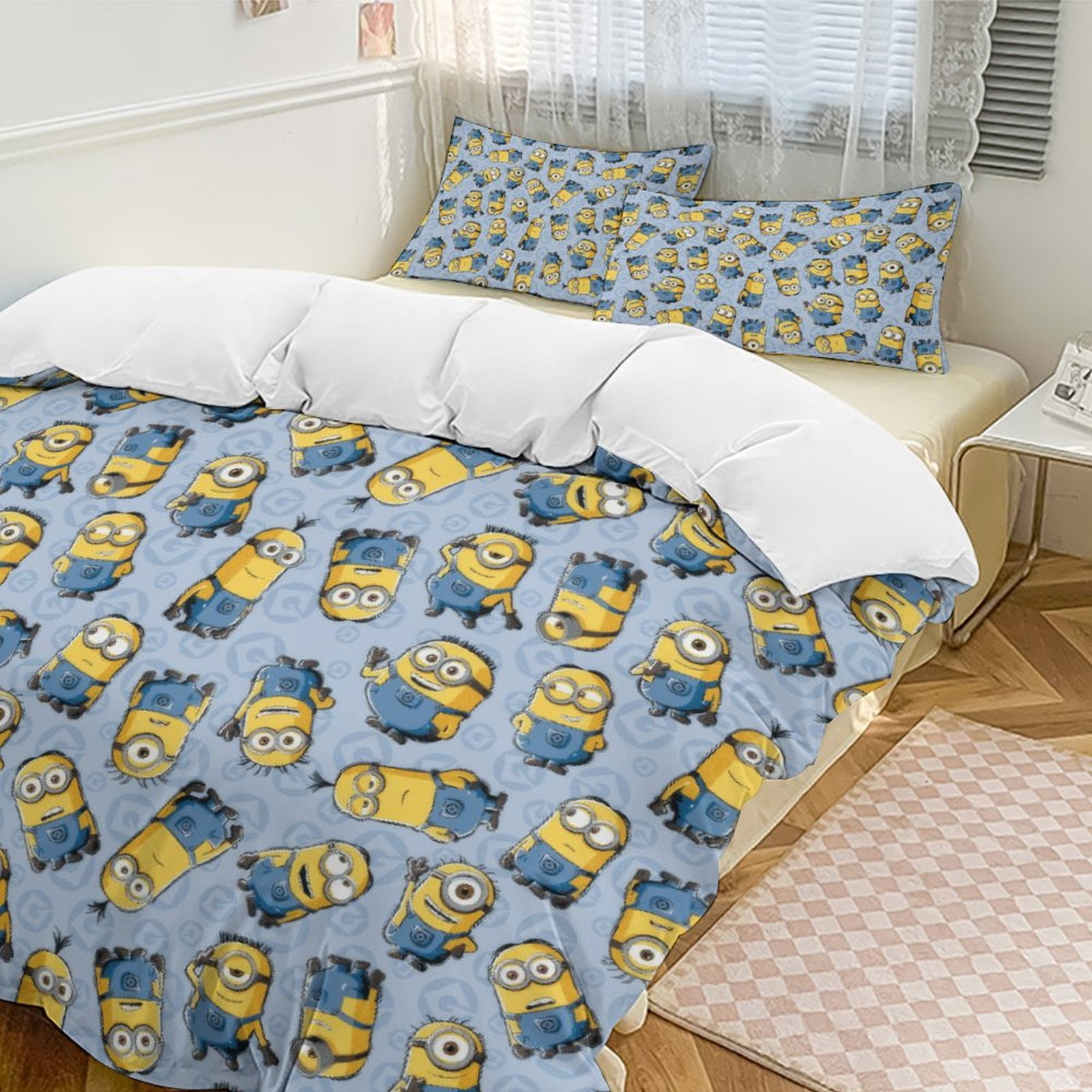 Click here for Yingd Pale Blue Minions Comforter Set Soft 3 Pcs T... prices