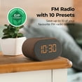 i-box Lite Wooden Alarm Clock with USB Phone Port, LED Display, FM ...