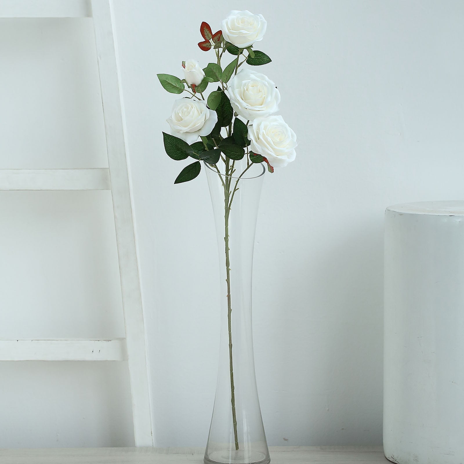 Single White Rose In Vase