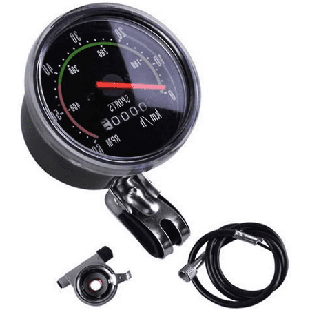 Bicycle Speedometer Mechanical 0-60 km/h Speedometer, One Piece, Black ...