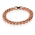 Unisex Pure Copper Chunky Cuban Link Chain Bracelet 7.5", Golden ...