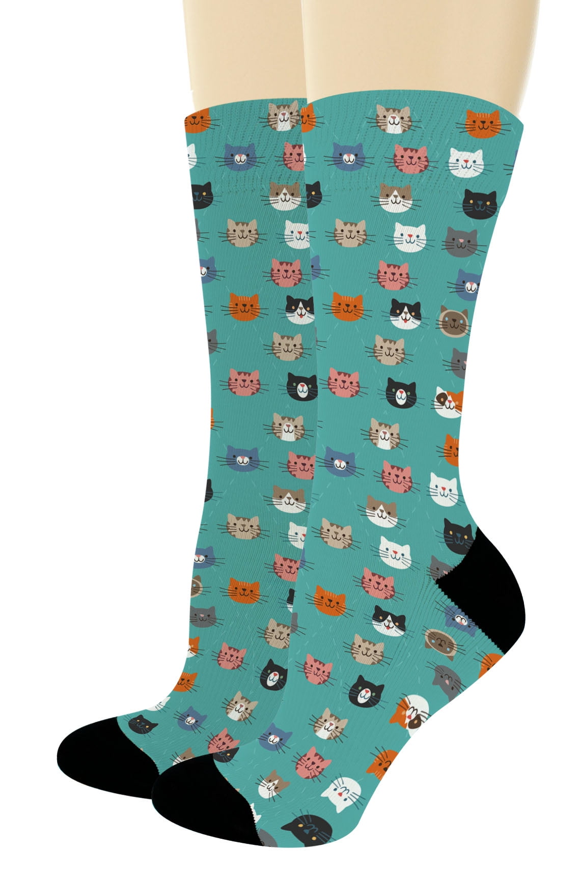 ThisWear Cat Themed Gifts Colorful Cat Socks Kitty Cat Print Socks Cat ...