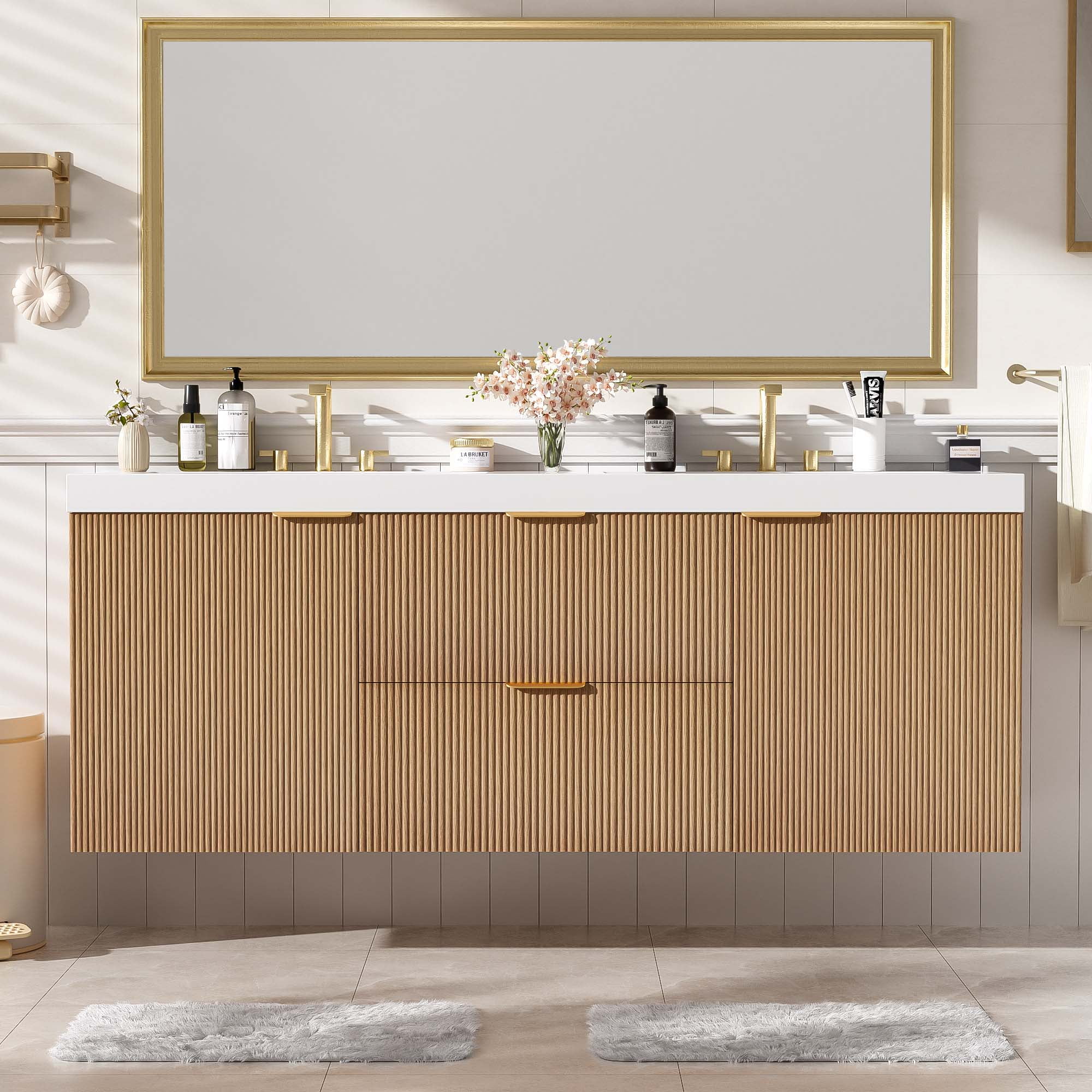 Click here for Noble House 59.3 Double Sink Bathroom Vanity  Smc... prices