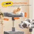 56.3-Inch Cat Tower - Multi-Level Condo for Indoor Cats with Hammock ...