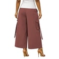 DeHolifer Wide Leg Pants for Women High Waisted Elastic Waist Casual ...