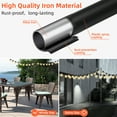 Ihomepark Outdoor String Light Poles, 12.8FT Waterproof Metal Poles for ...