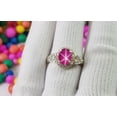 AFGEMSNJEWELLERY 6x8mm Ruby Ring 925 Sterling Silver Pink Star Gemstone ...