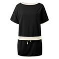 Bibifish Women Two Piece Sets Color Block Crew Neck Short Sleeve Tops ...