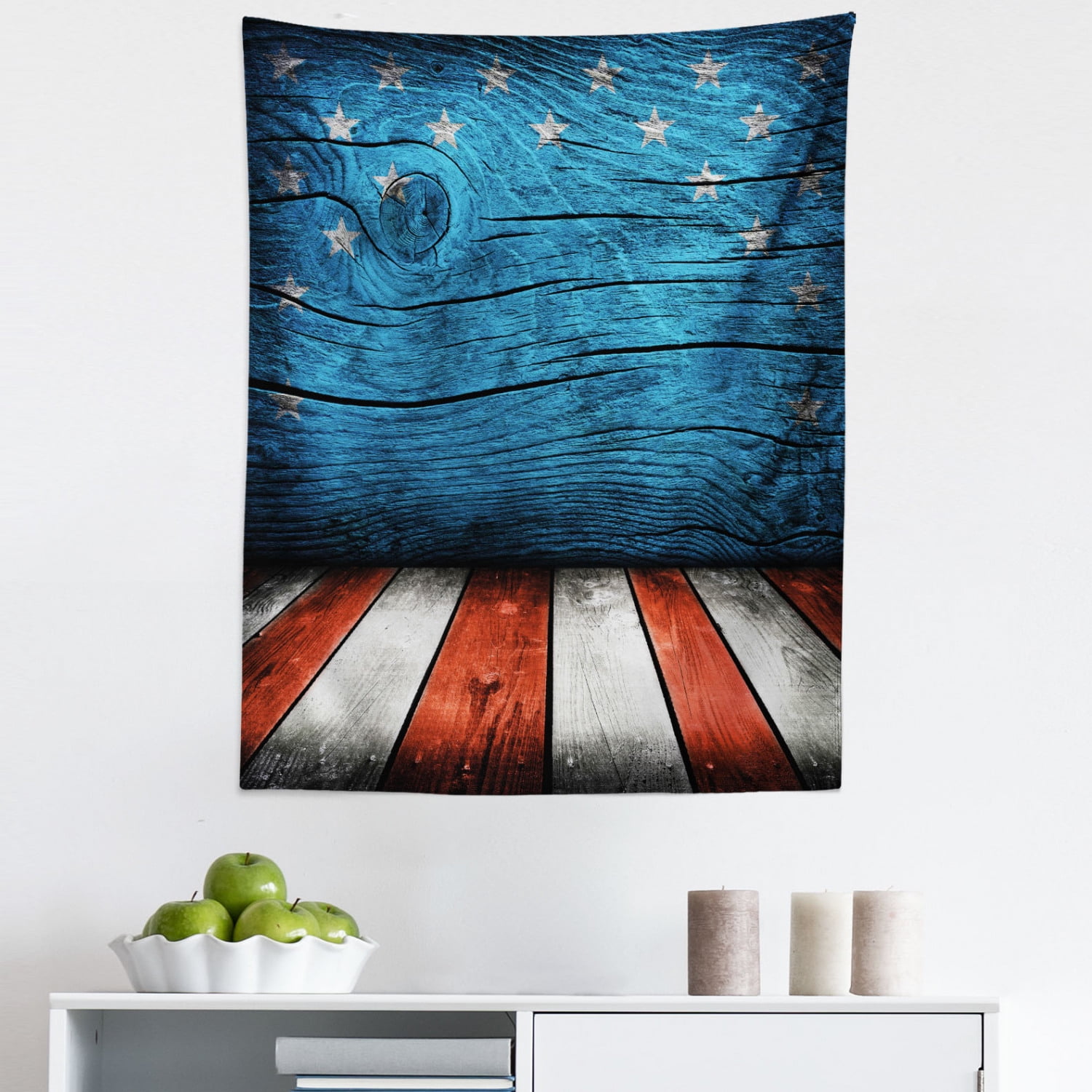 Prehistoric Country Tapestry, Rustic Empty Wooden Pattern Interior ...