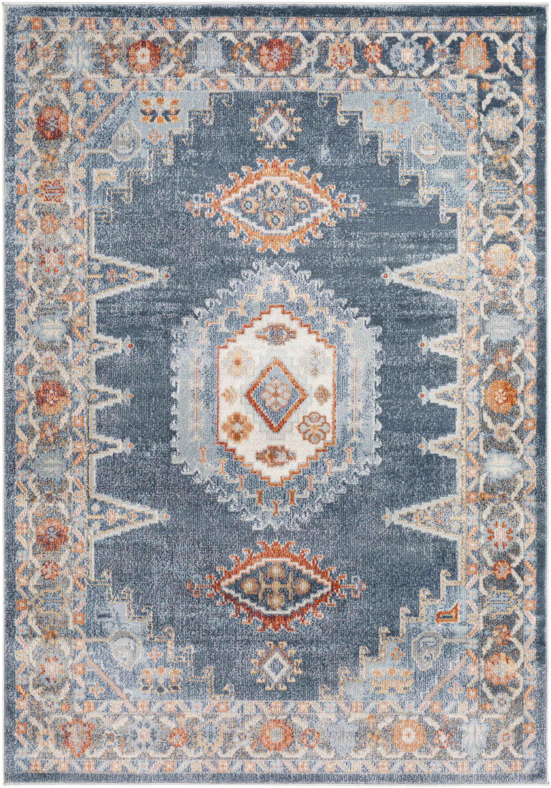 Mark&Day Area Rugs, 5x7 Rock Traditional Pale Blue Area Rug (5'3" x 7 ...