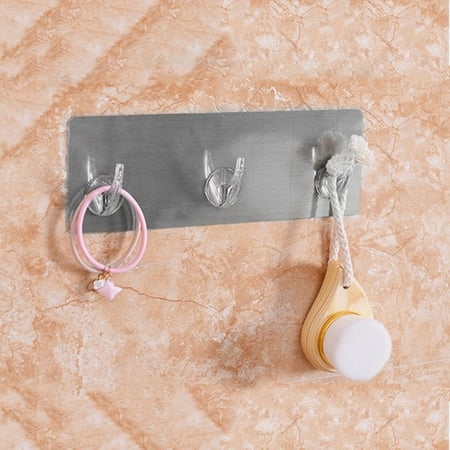 Strong Sticking Hook Kitchen Wall Hanger Seamless Adhesive Three Hook ...