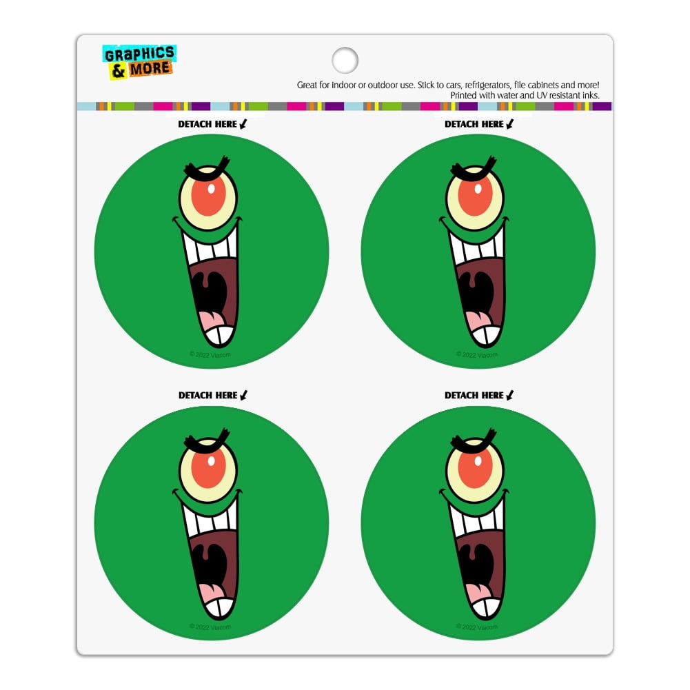 SpongeBob Plankon Face Refrigerator Fridge Locker Vinyl Circle Magnet ...