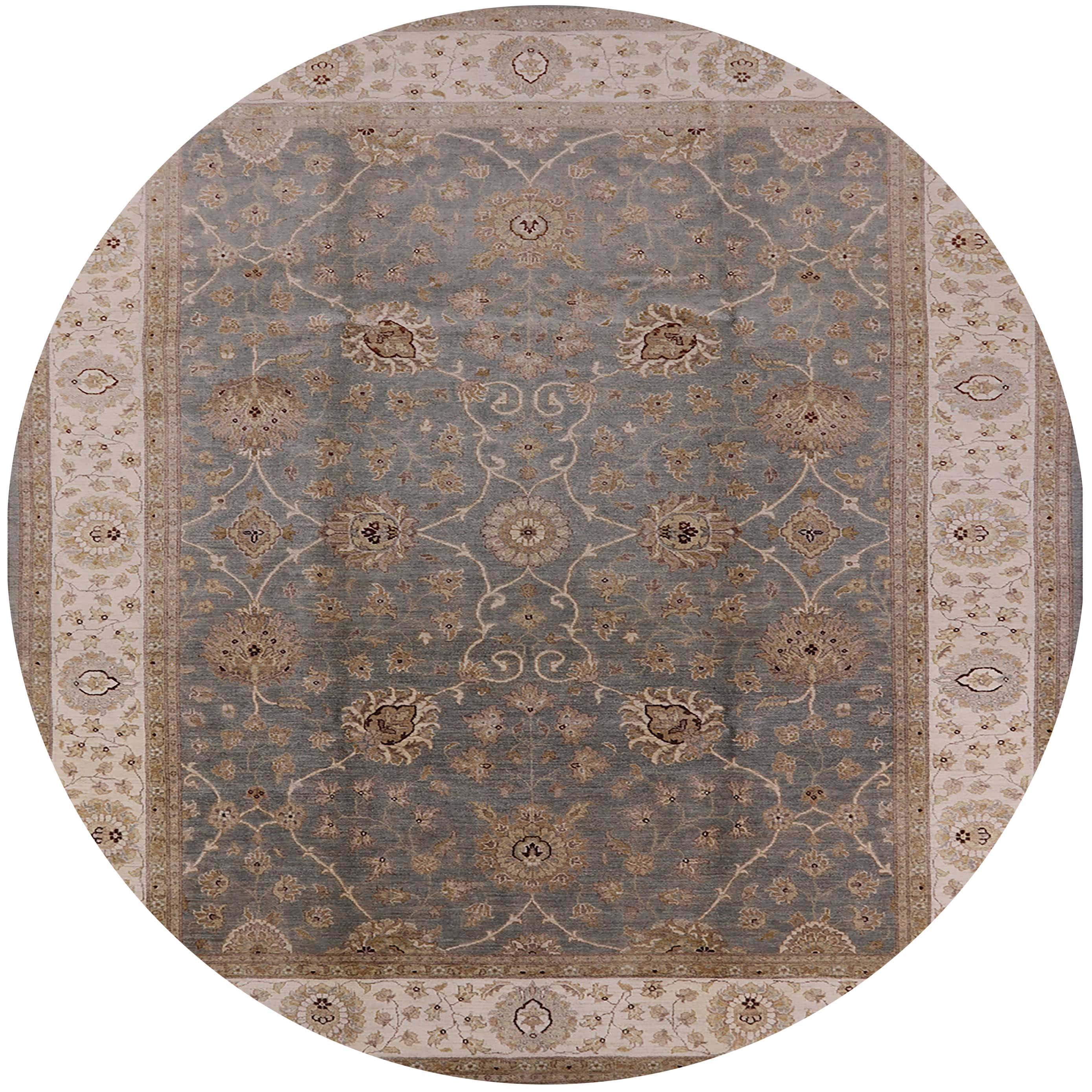 Ahgly Company Indoor Round Mid-Century Modern Camel Brown Oriental Area ...
