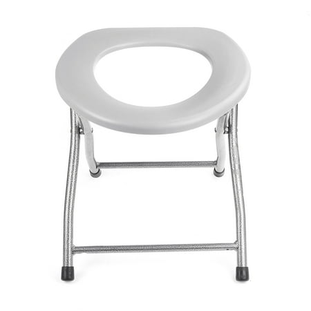 Dark Gray Portable Metal Camping Loo Folding Commode Chair Toilet Chair ...