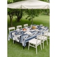 Blue Southwestern Rectangle Outdoor Tablecloth with Umbrella Hole ...